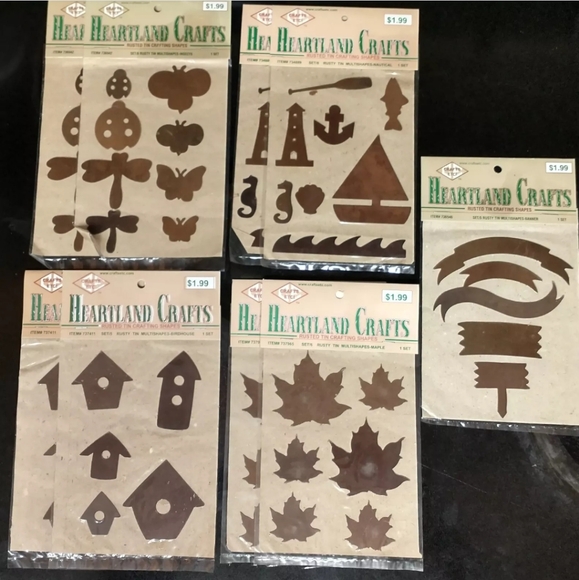 Heartland Crafts | Other | 9 Pkg59 Pc Asst Rusty Tin Cutouts Country ...